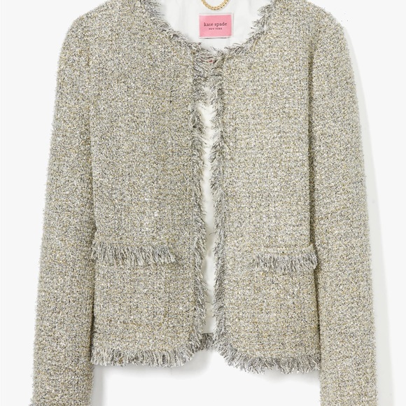 kate spade | Jackets & Coats | Kate Spade New York Womens Silver ...